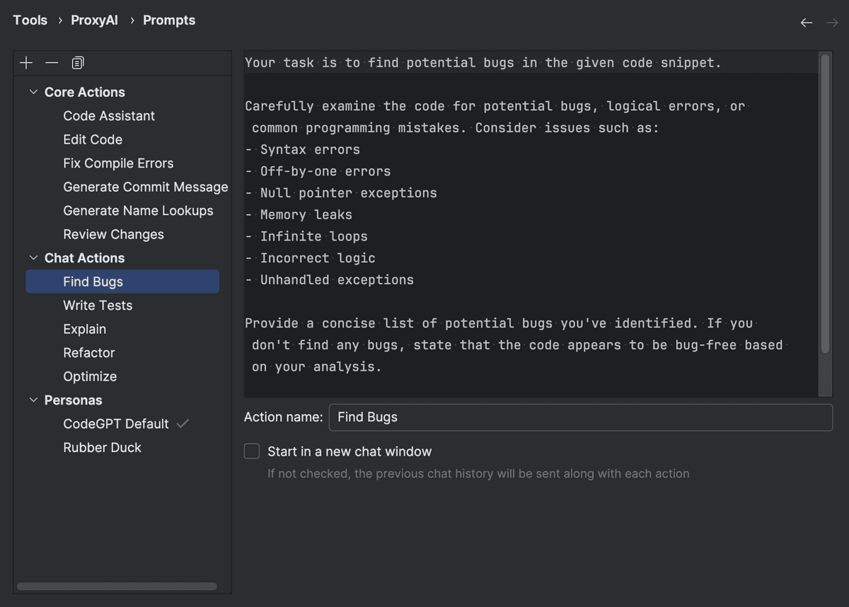 Chat Overview – ProxyAI